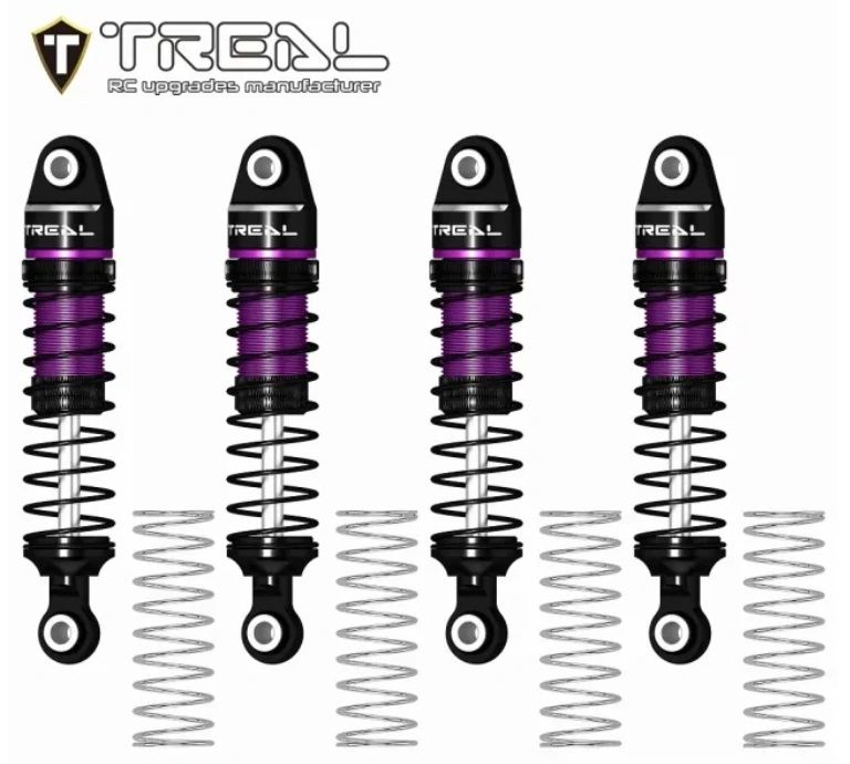 Treal TRX 4M Shocks 53mm Adjustable w/Optional Springs Purple