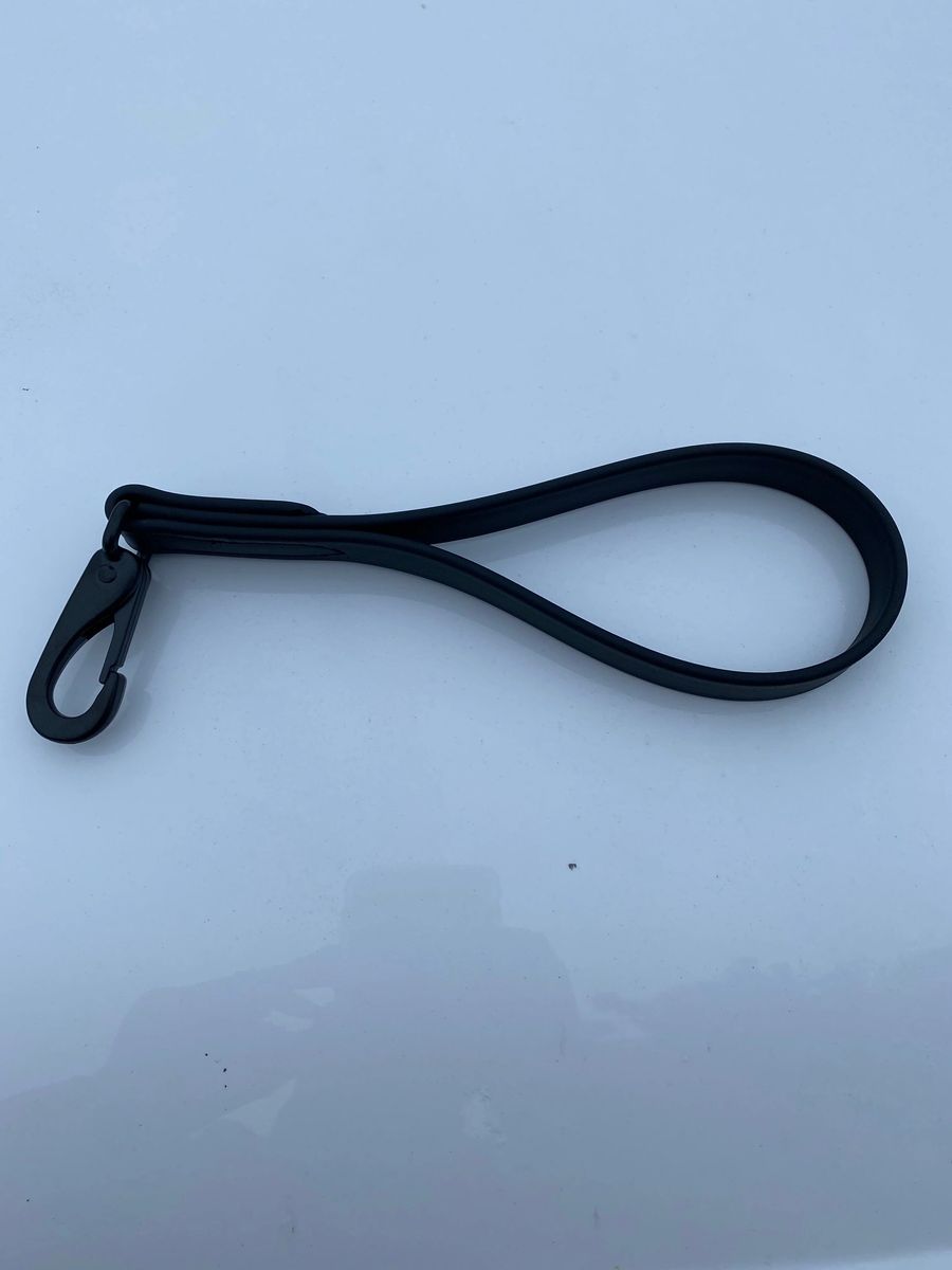 7" Black Leather Lead Strap with Black Clip