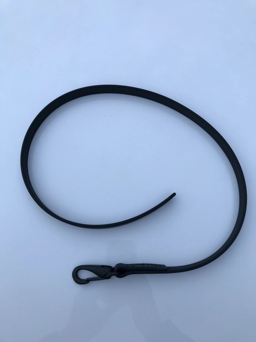 Black Leather Lead Strap with Black Clip