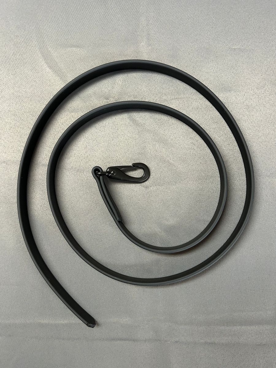 5' Black Leather Lead Strap with Black Clip