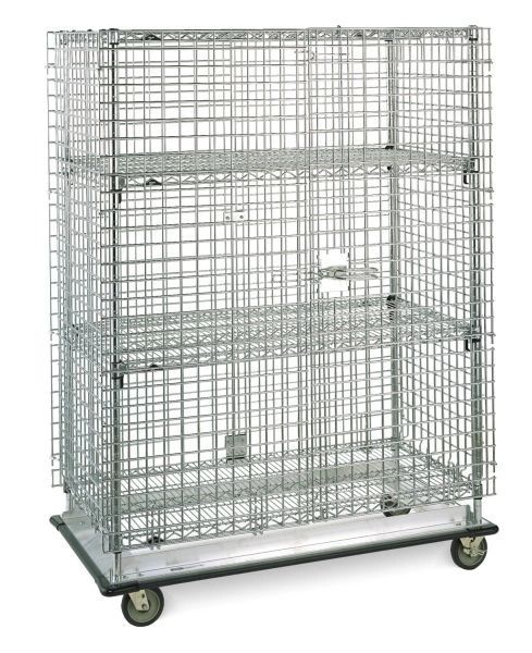 Heavy-Duty Mobile Security Unit, Chrome w/Alum. Dolly