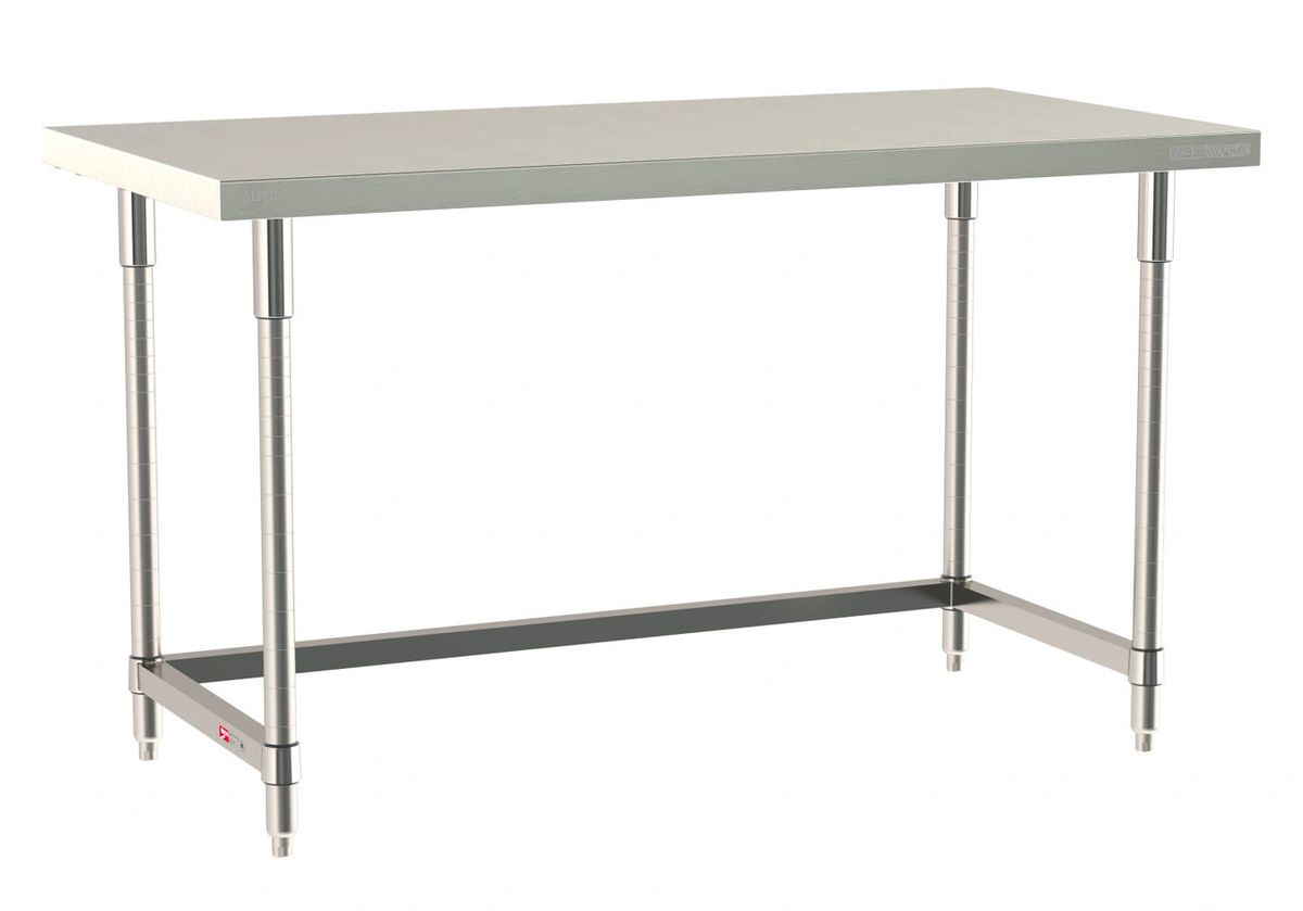 3-Sided Frame Stationary Work Table | Type 316 Stainless Top
