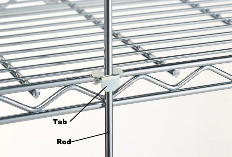 Rods and Tabs for Wire Shelves | Stainless Steel