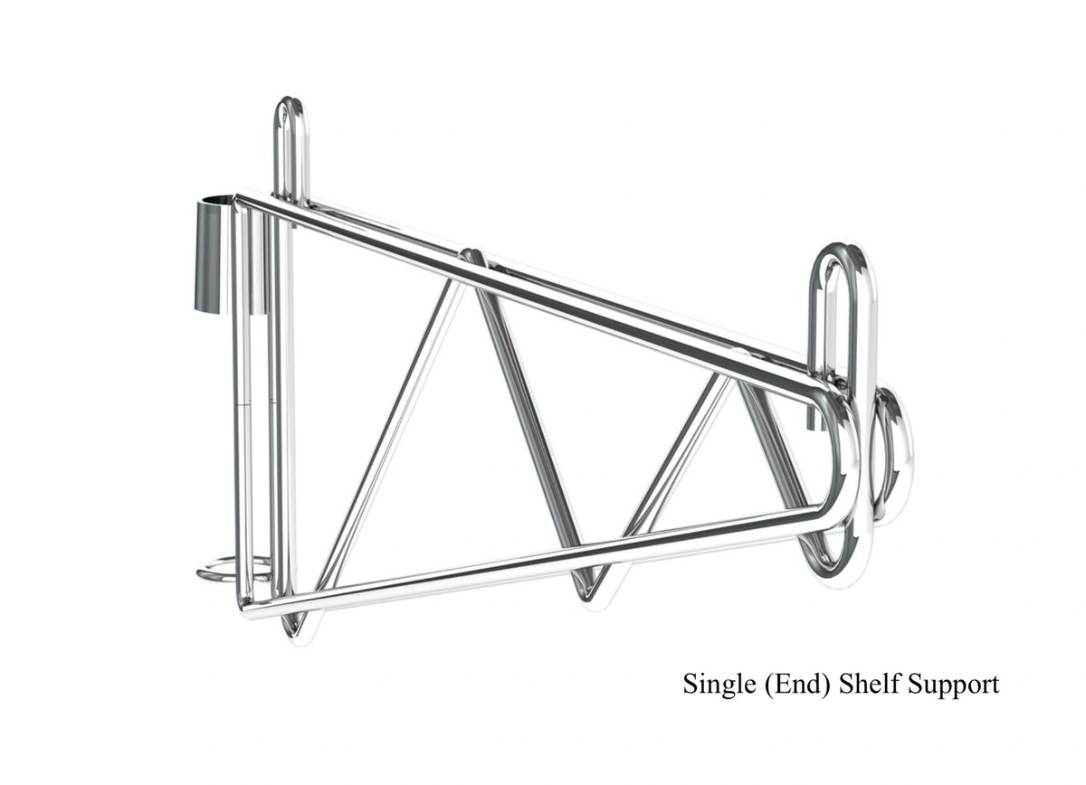 Single & Double Post Mount Shelf Supports | Chrome