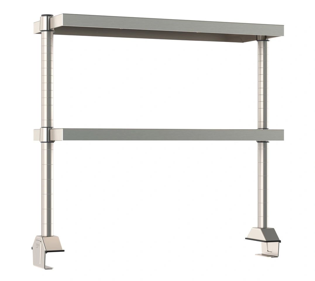 Preconfigured Riser Option | 2 Center Cantilevered Solid Stainless Shelves