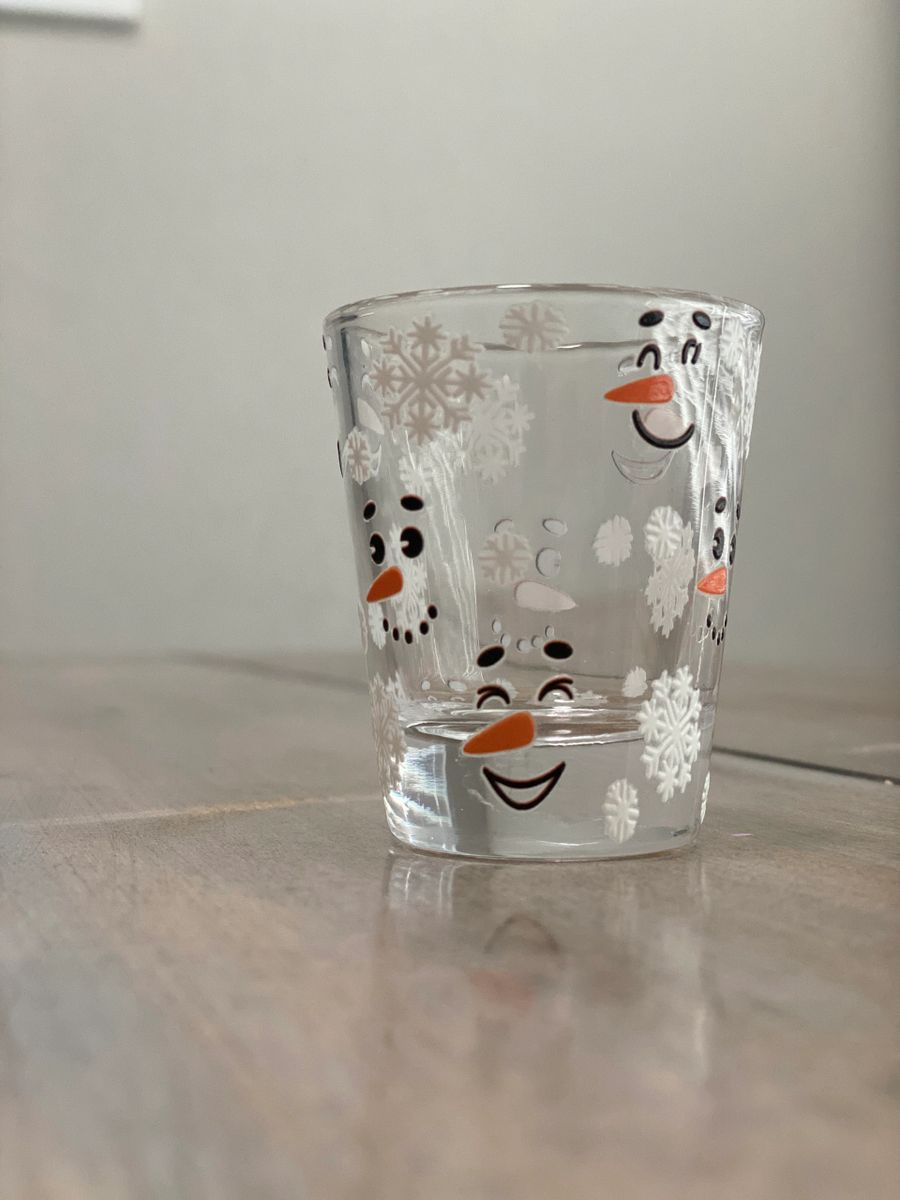 Snowman shot glass