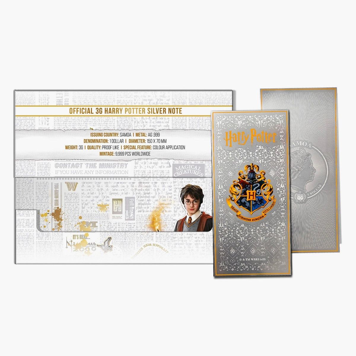 The Official Harry Potter Pure Silver Note - A Legal Tender