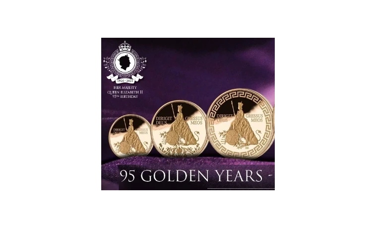 Sovereign 2021 Three-Coin Gold Proof Set 95 Golden Years Queen's 95th ...