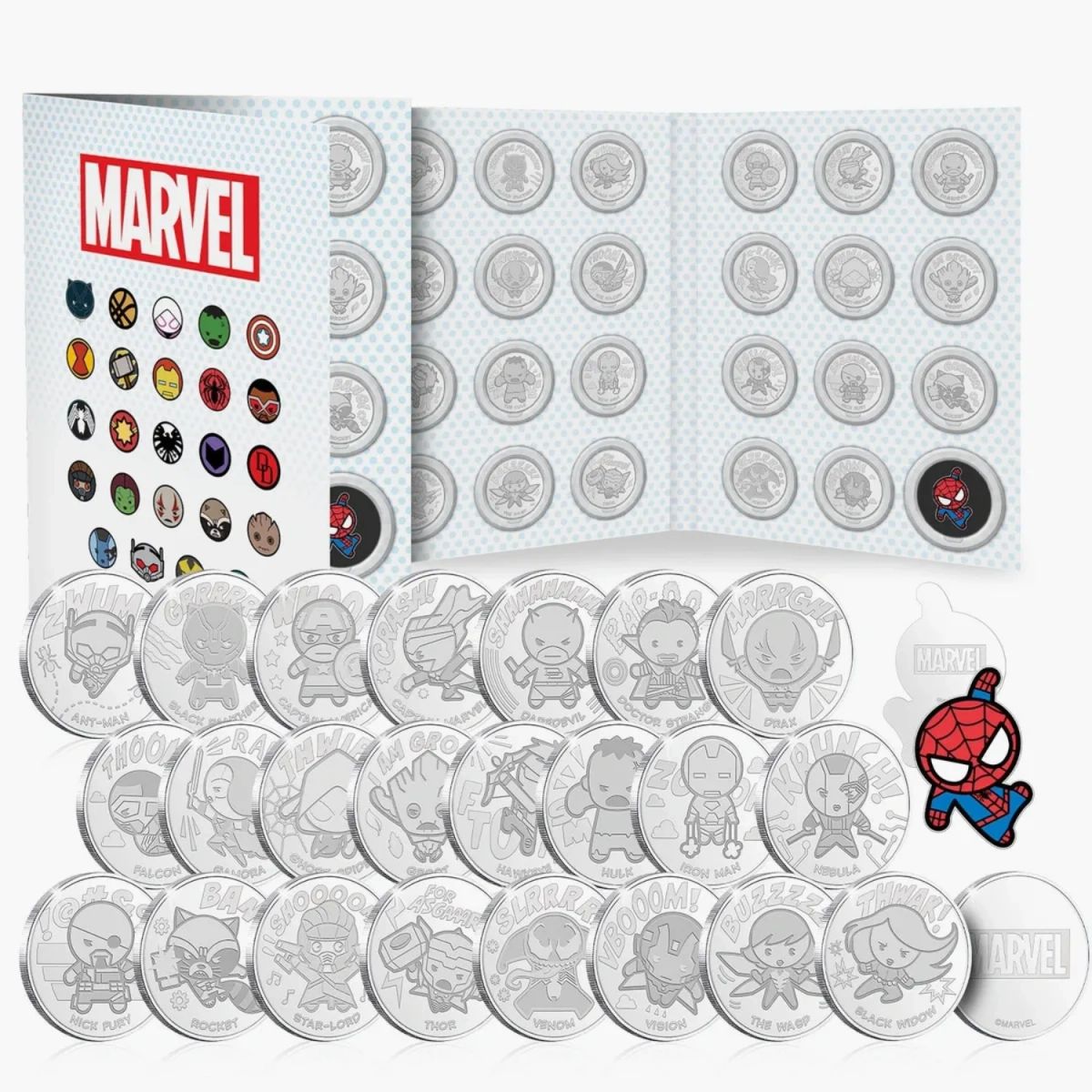 Marvel Kawaii Superheroes Official 24-Coin Collection Mega Set ...