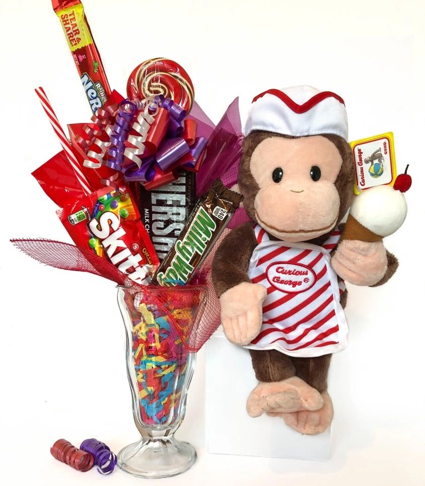 Curious George Candy Bouquet Ice Cream Sundae
