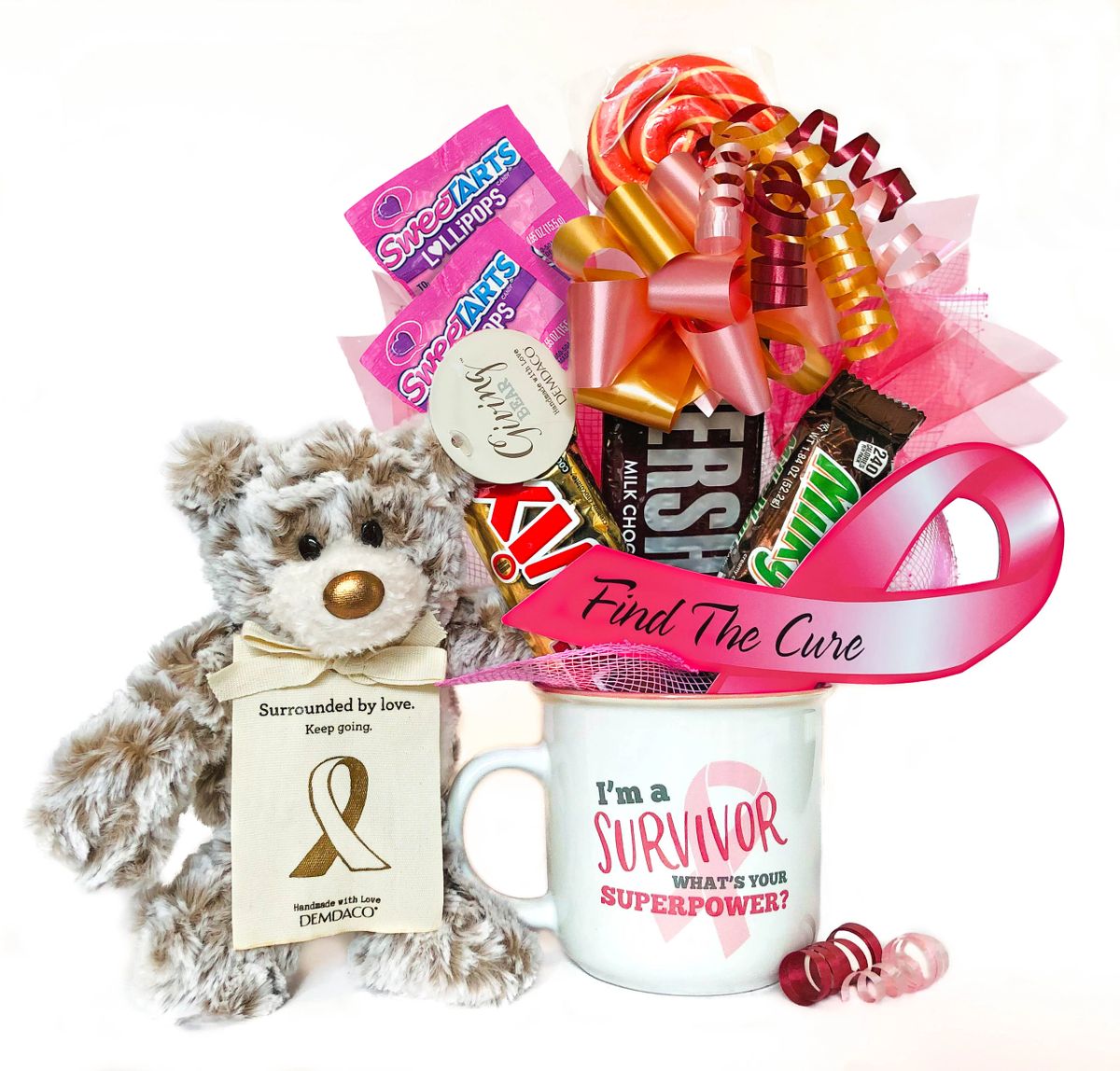 Breast Cancer Awareness Candy Bouquet "Keep Going" Giving Bear™