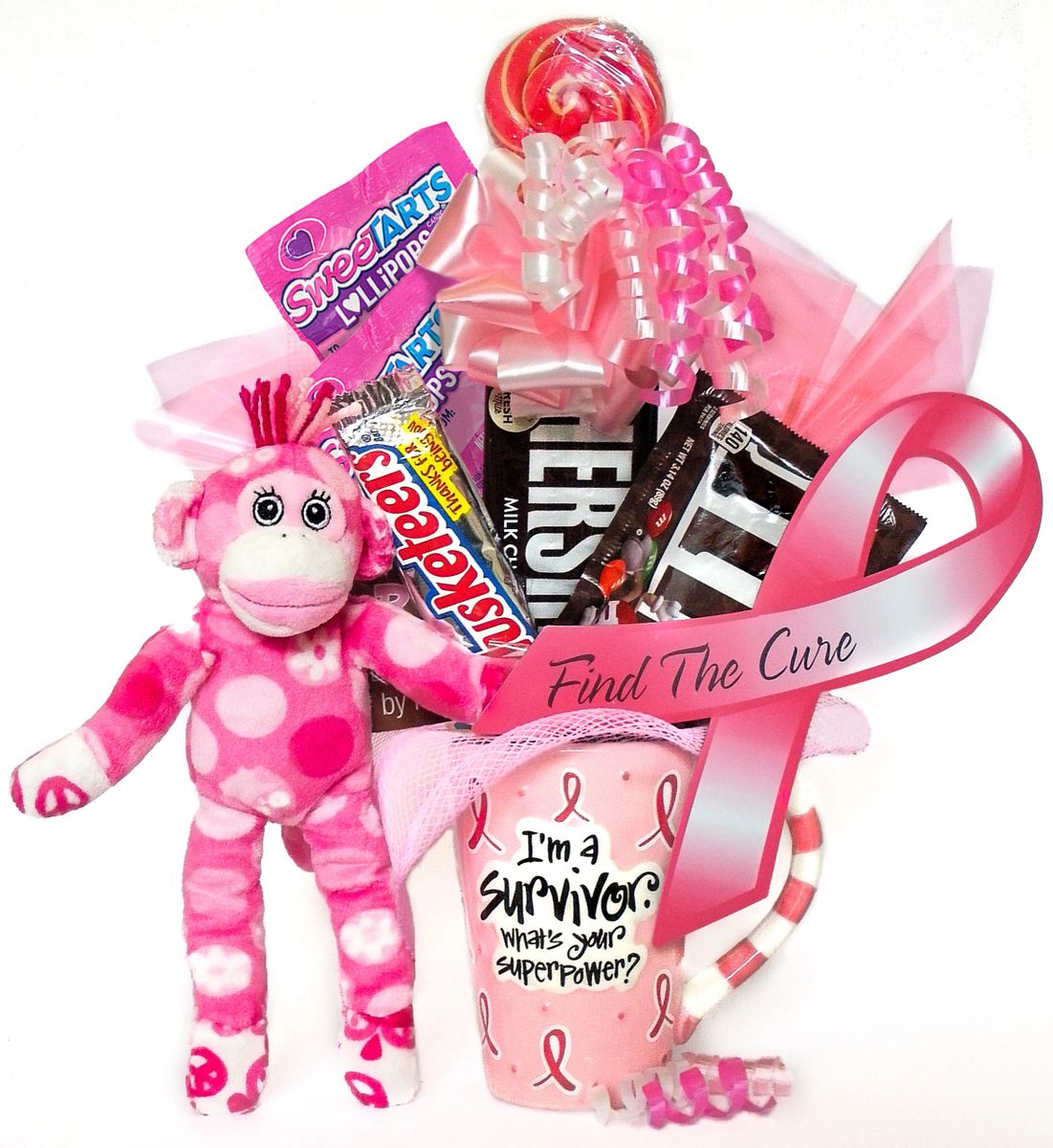 Breast Cancer Awareness Candy Bouquet Survivor Sock Monkey by Mary Meyer