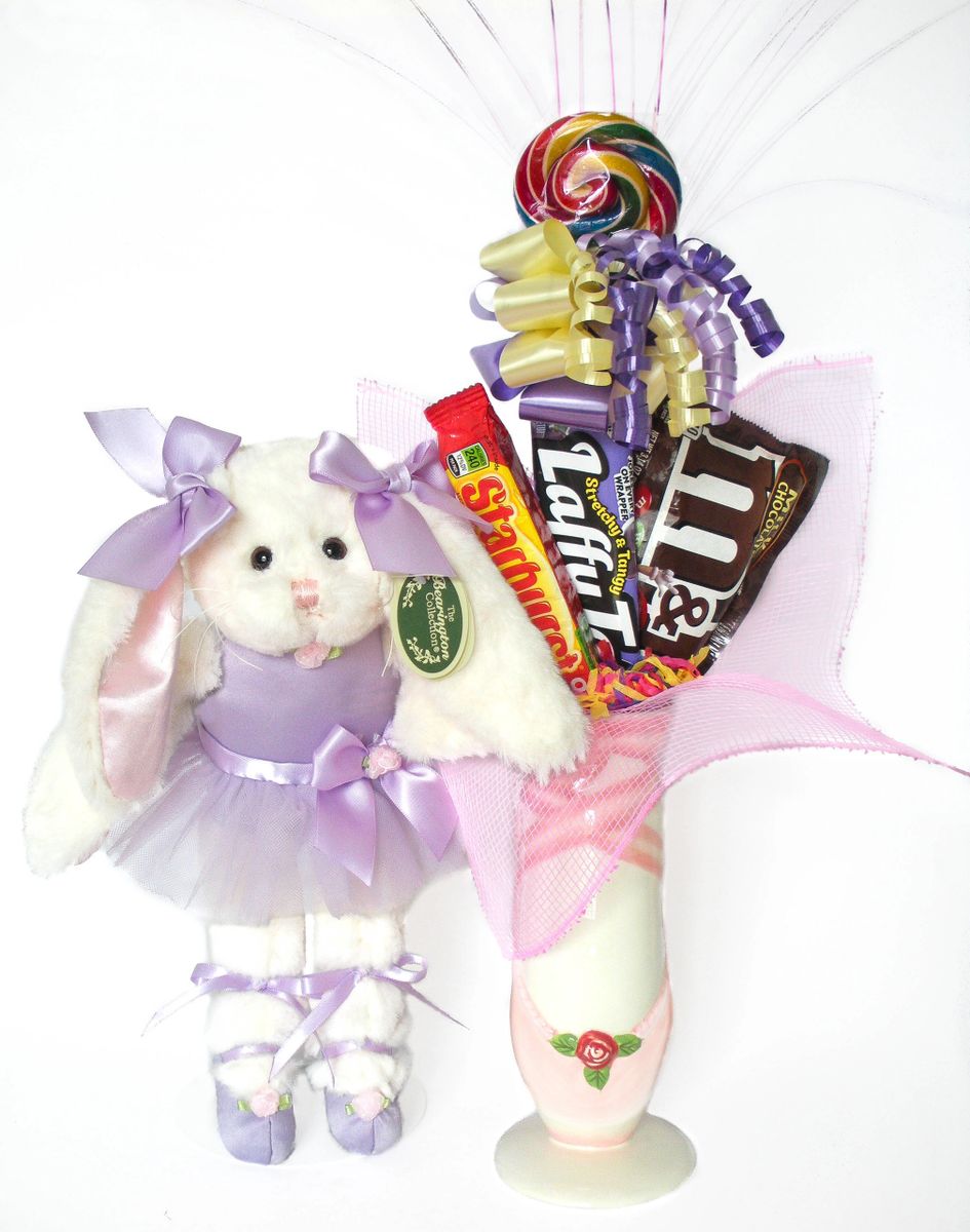 Ballet Candy Bouquet Twirlina Ballerina w/ Hand Painted Ballet Shoe Vase