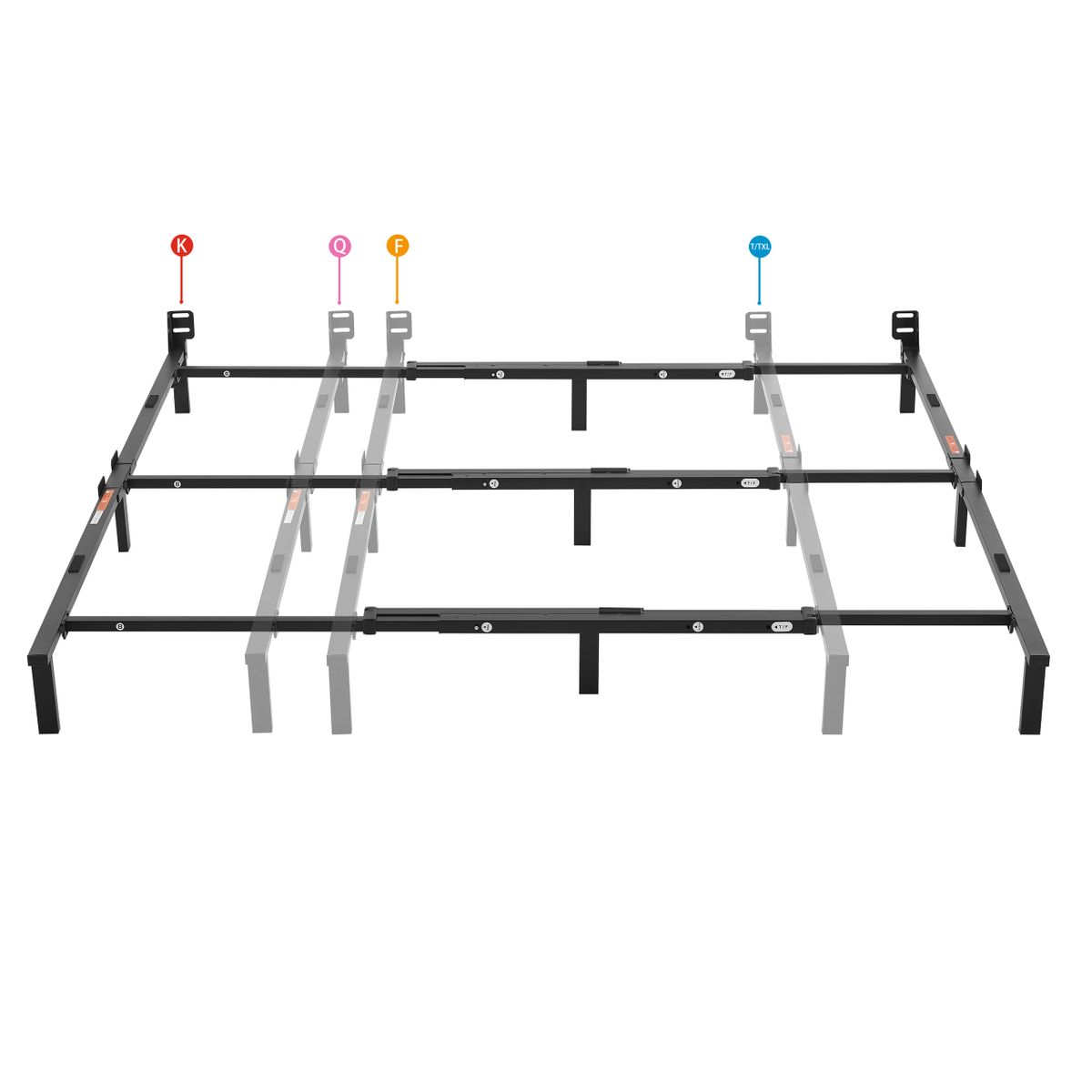 QUEEN and KING Bed frame/ Rail all in one. No tools needed