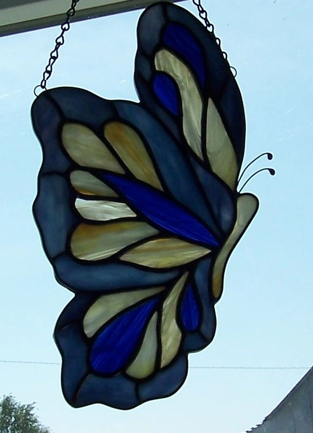 Extra large fancy stained glass butterfly