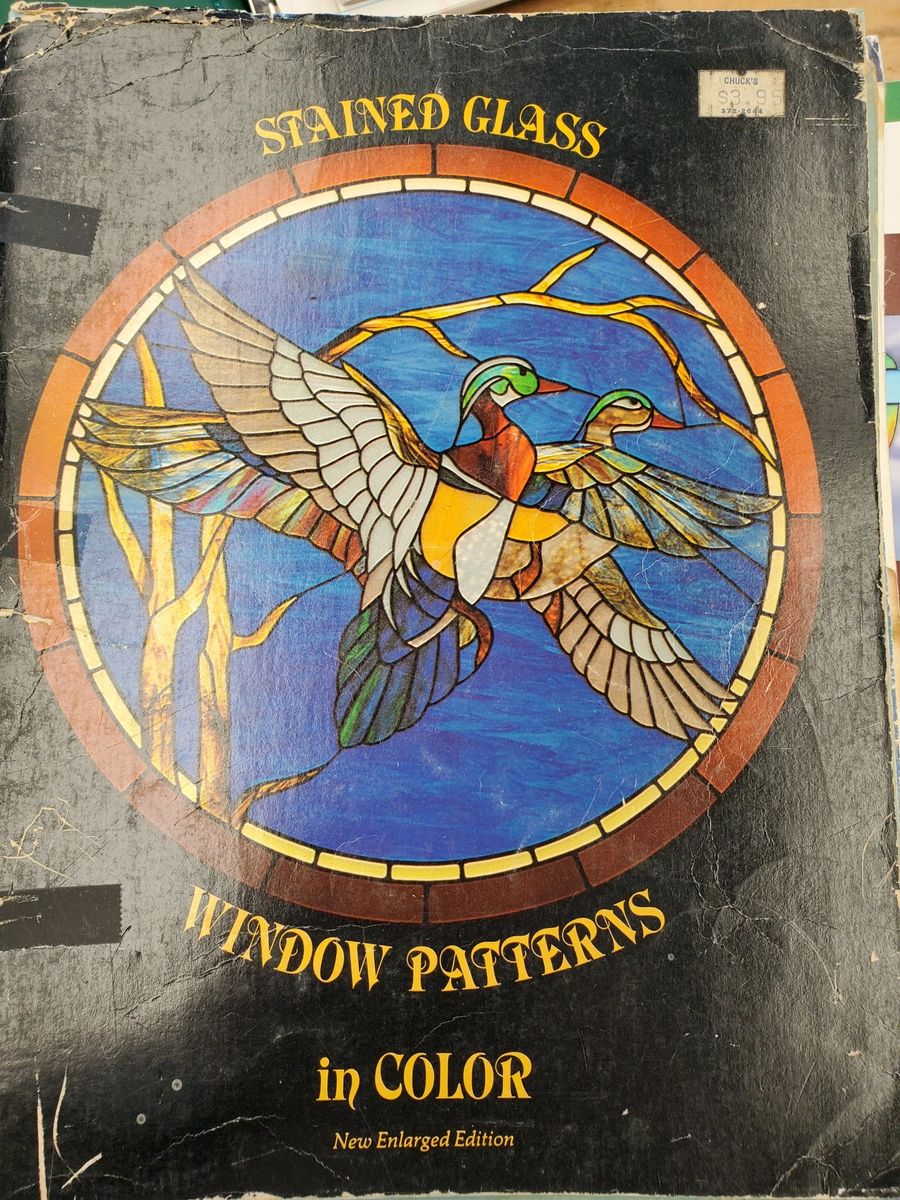 Stained Glass Window Patterns in Color, Stained Glass Book-USED