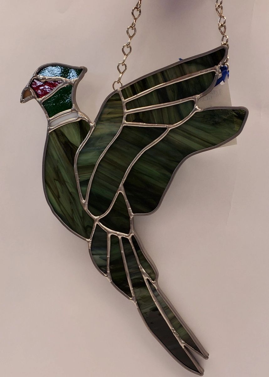 Pheasant stained glass suncatcher