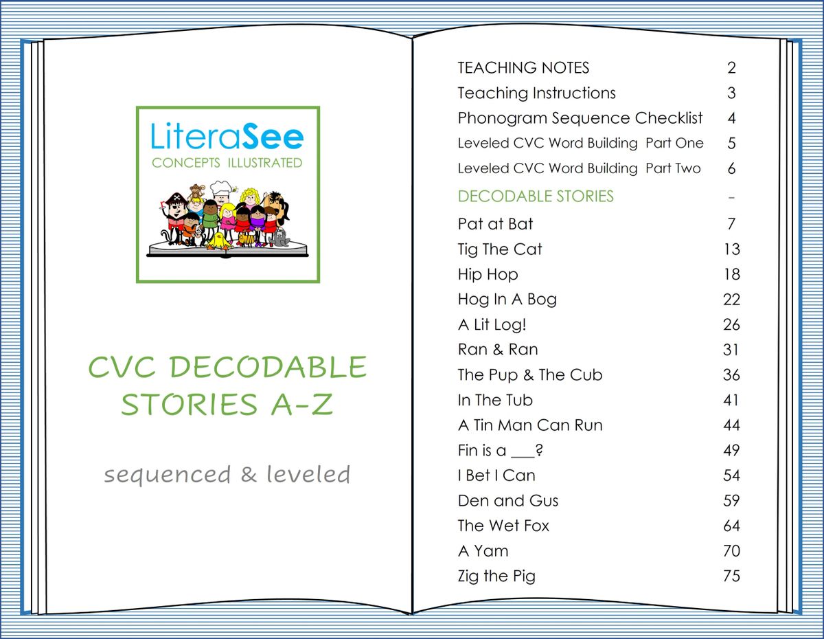 DECODABLE CVC LEVELED STORIES (instant download)