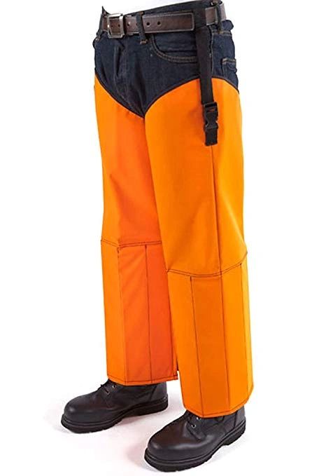 Blaze Orange Snake Chaps- FULL Protection TO THE HIP - Fire Retardant