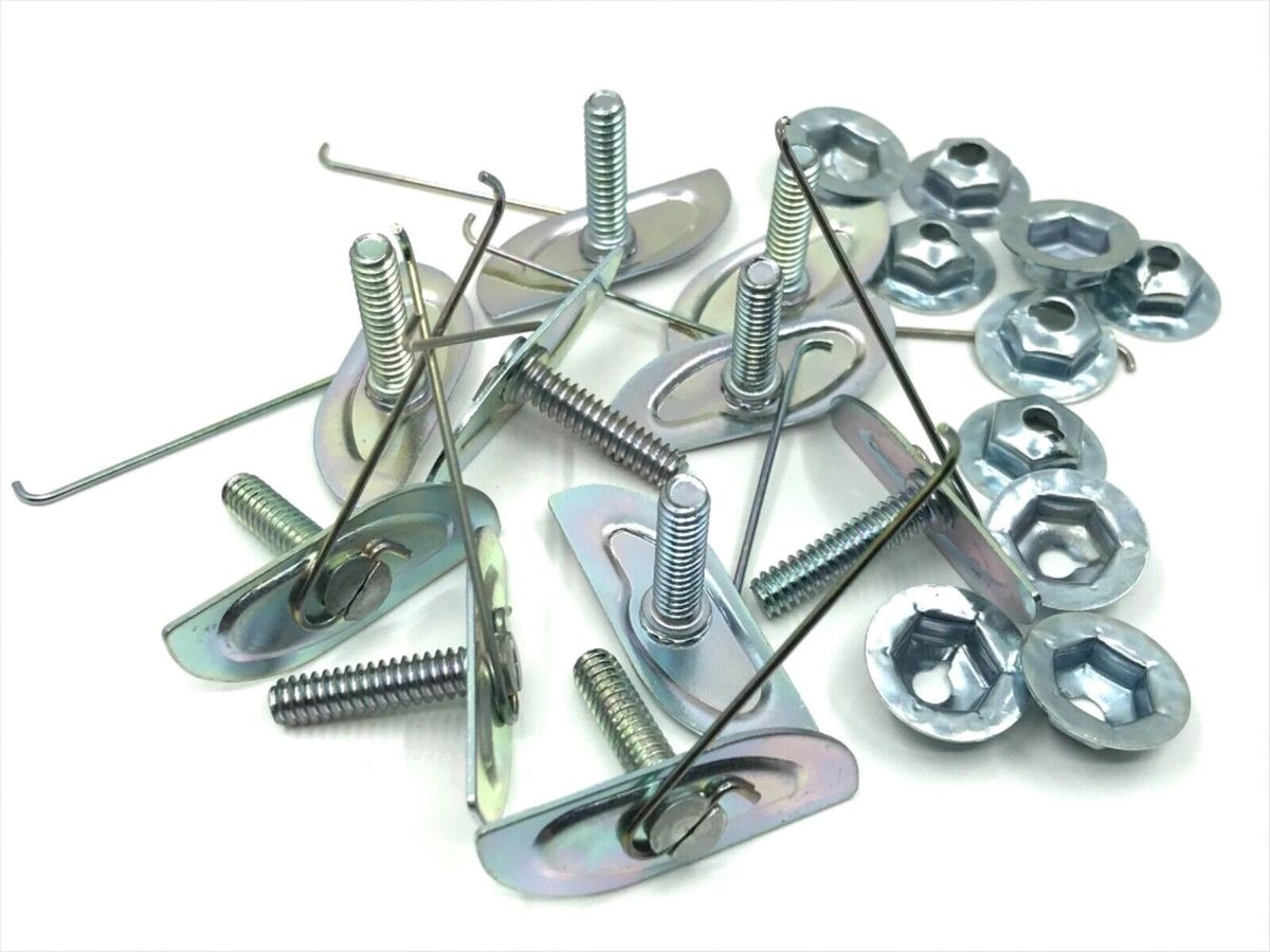 10 pcs door body trim clips bolt in & nuts for 1" - 1-1/8" moulding -410