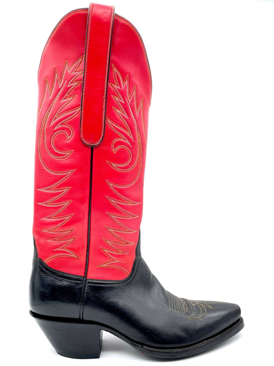 9.5D | Black & Red Buffalo and Kangaroo - Men's Boot by Tres Outlaws
