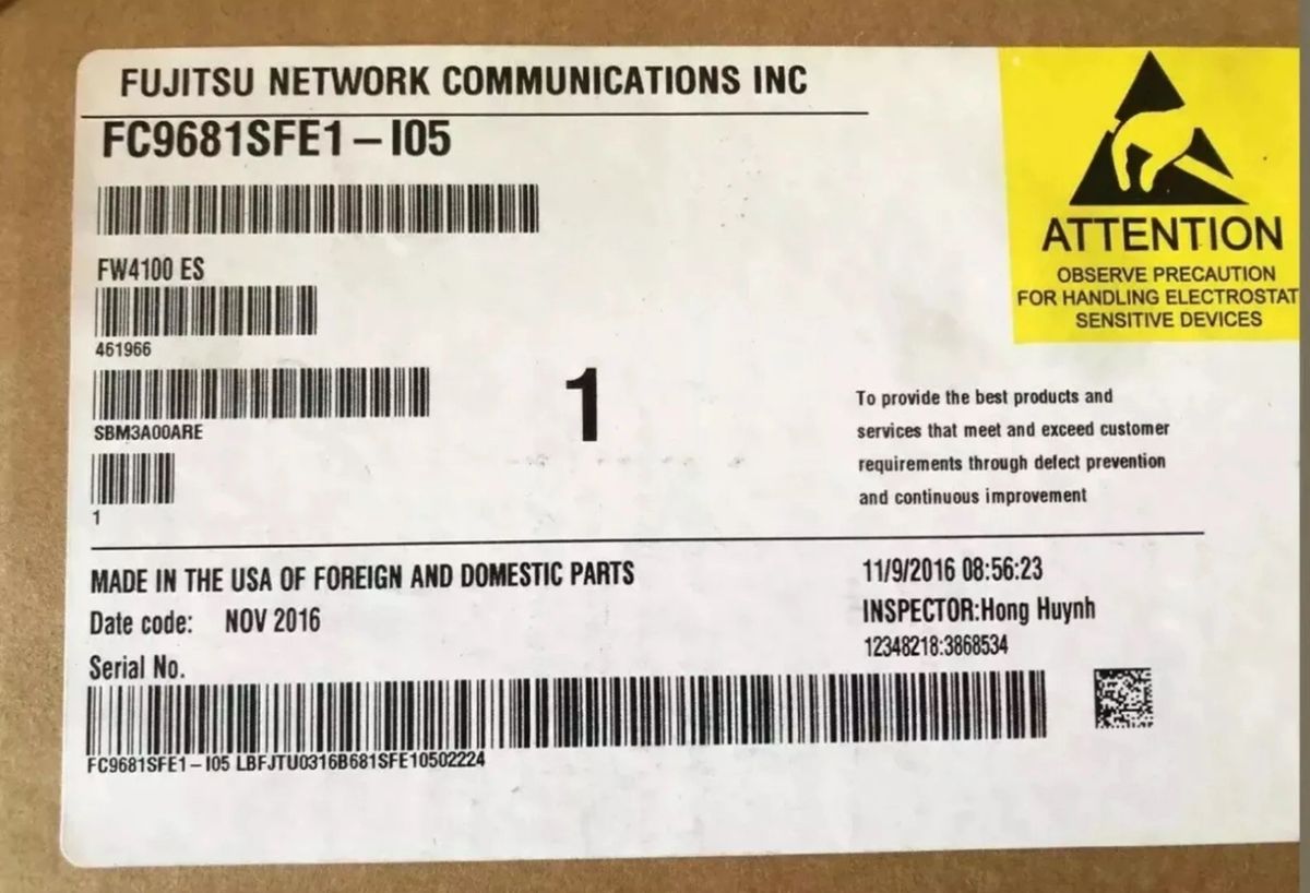 Fujitsu FC9681SFE1-I05 FLASHWAVE 4100ES ADX 14-SLOT EXPANSION SHELF