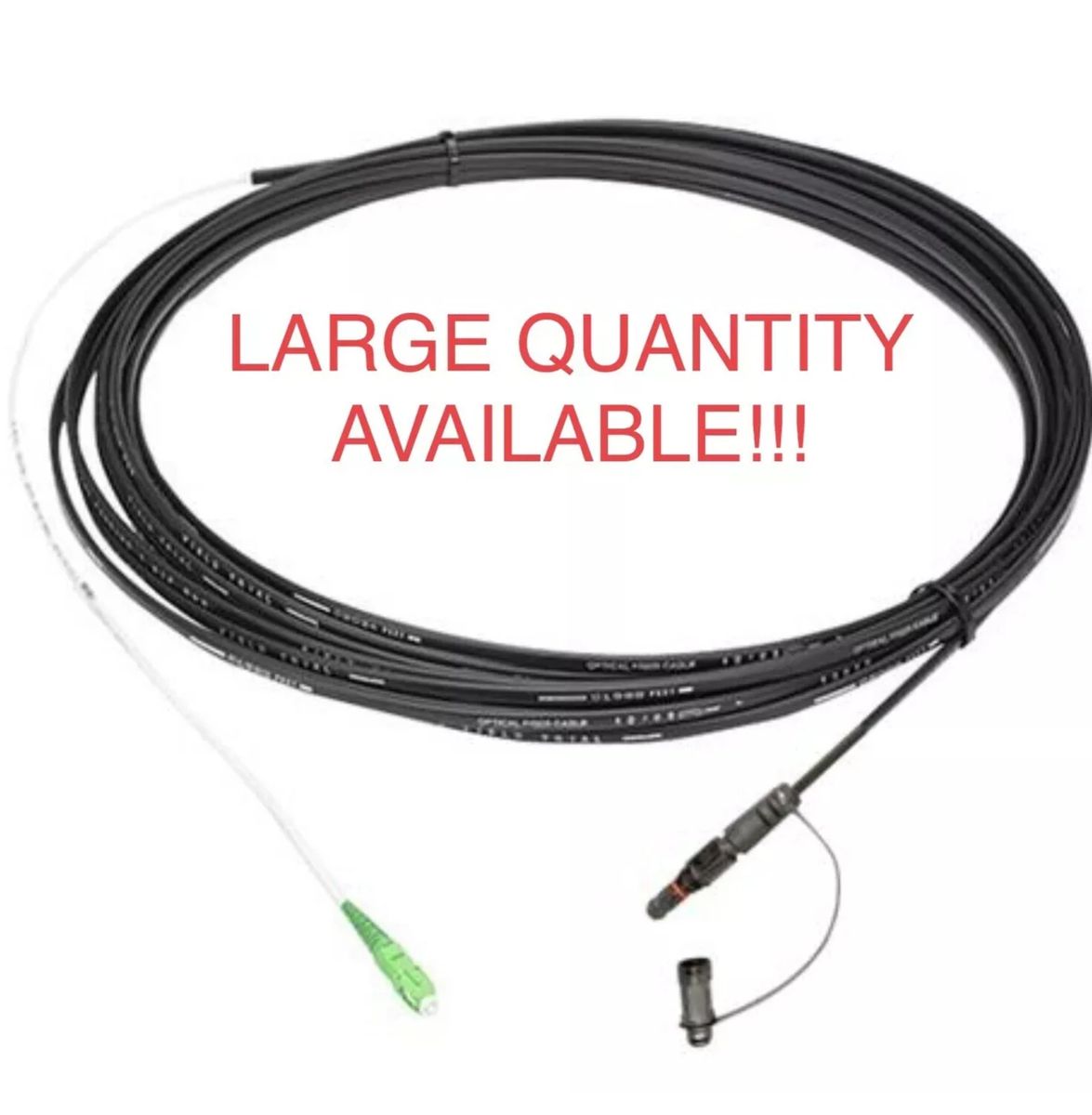 CommScope 150’ Fiber Optic Flat Drop Cable Hardened DLX to SC/APC ADSS