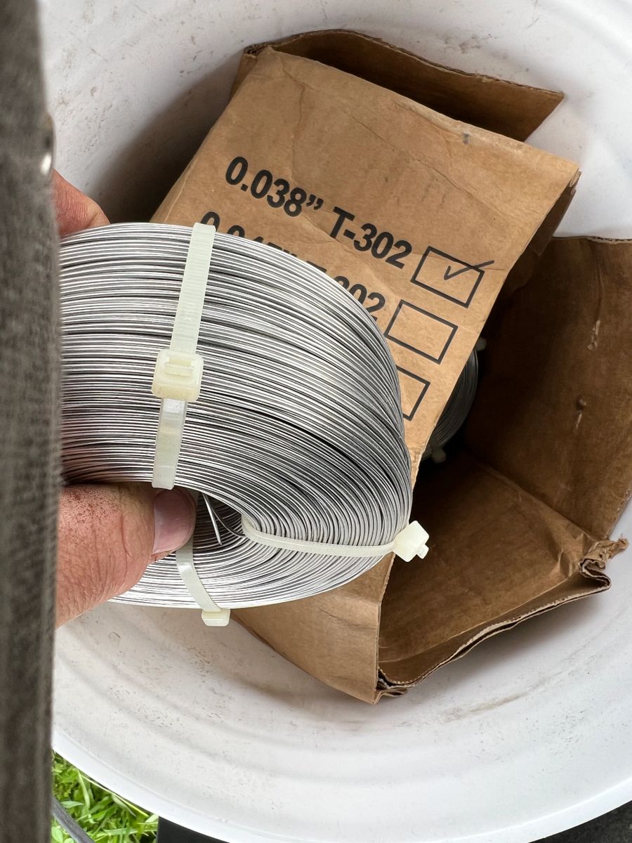 QUANTITY 6) STAINLESS LASHING WIRE TYPE 302 .038 1,600’ PER COIL