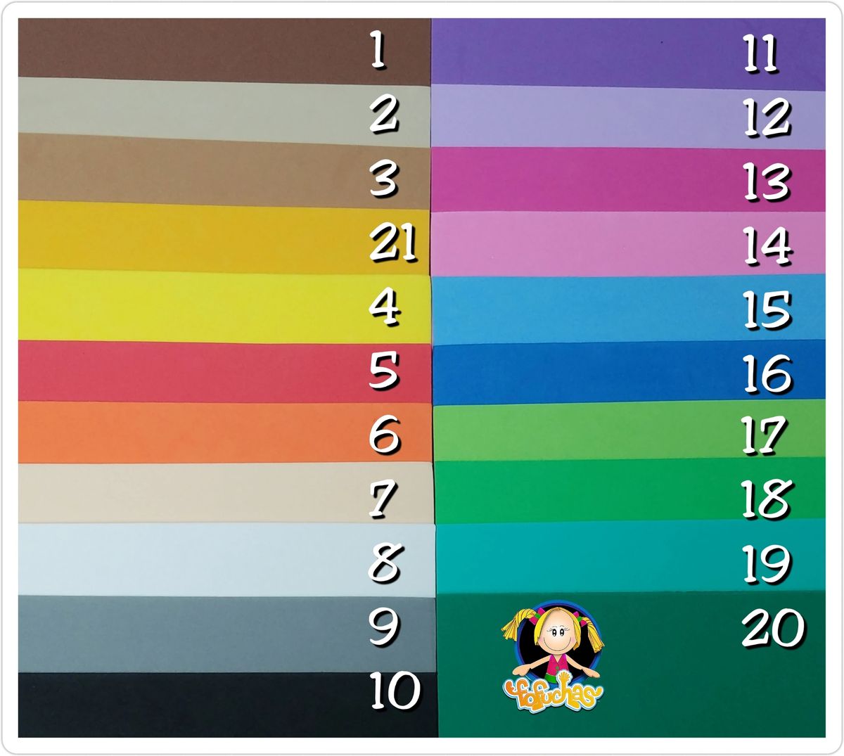 FOAMY COLORES PLANOS (PAQUETE POR 10 HOJAS) $1.50
