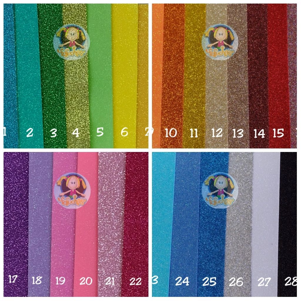 Foamy Brillo o Glitter (PAQUETE DE 10 LAMINAS TAMAÑO CARTA) $3.00