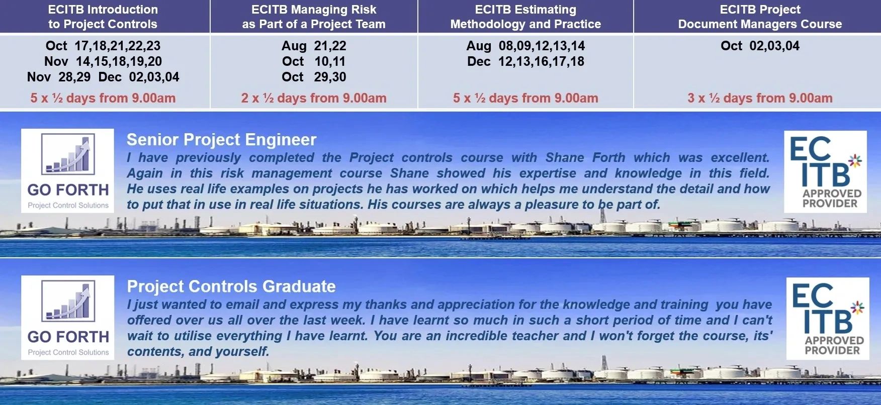 Accredited Project Controls and Project Management training