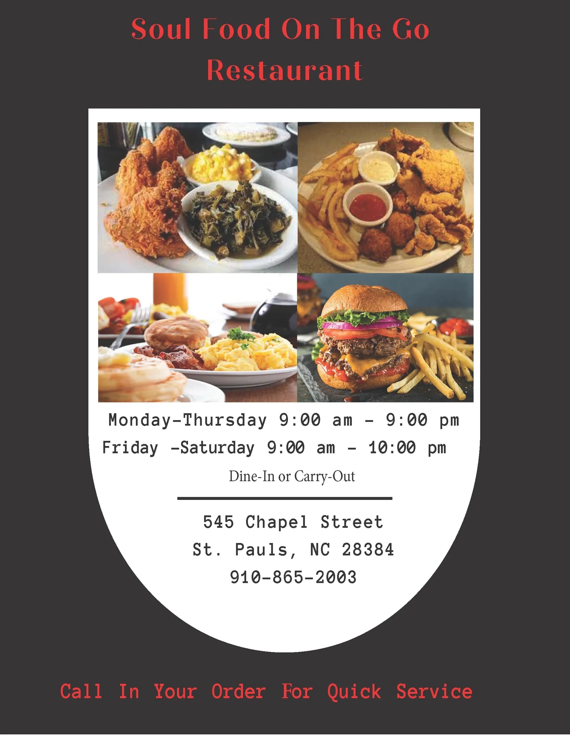 Soul Food Dinner Flyers