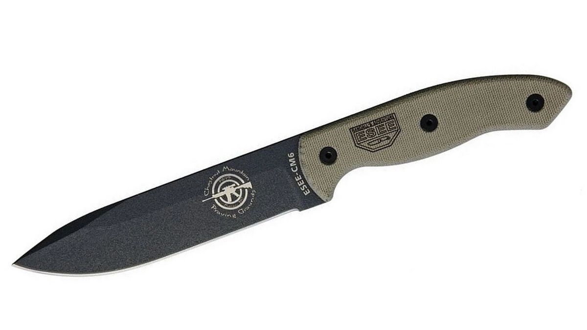 ESEE CM6 Combat Tactical - Green Canvas Micarta (CM6TGM) 1095HC