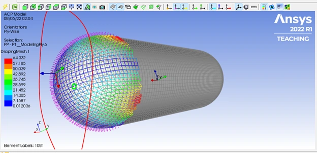 Log 2: Analysing Draping in Composite Pressure Vessel using ANSYS