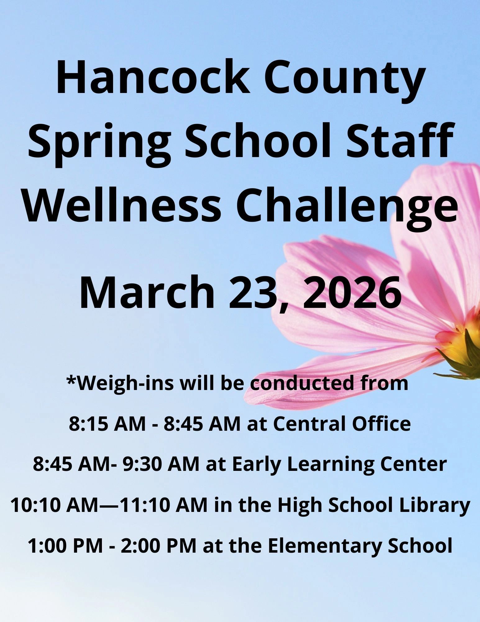 2026 Spring School Staff Wellness Challenge begins March 23rd!