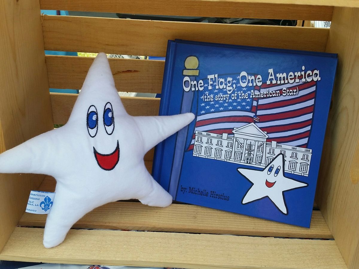 Bundle: One Flag, One America book and American star plush
