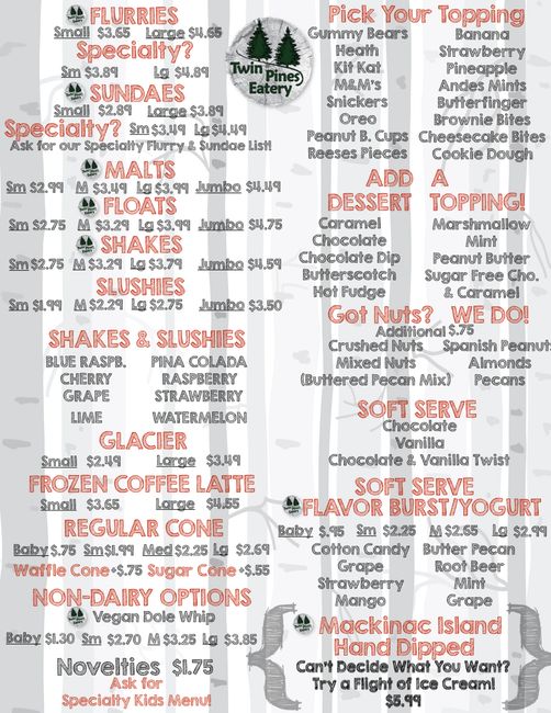 Twin Pines Online Menu | Twin Pines