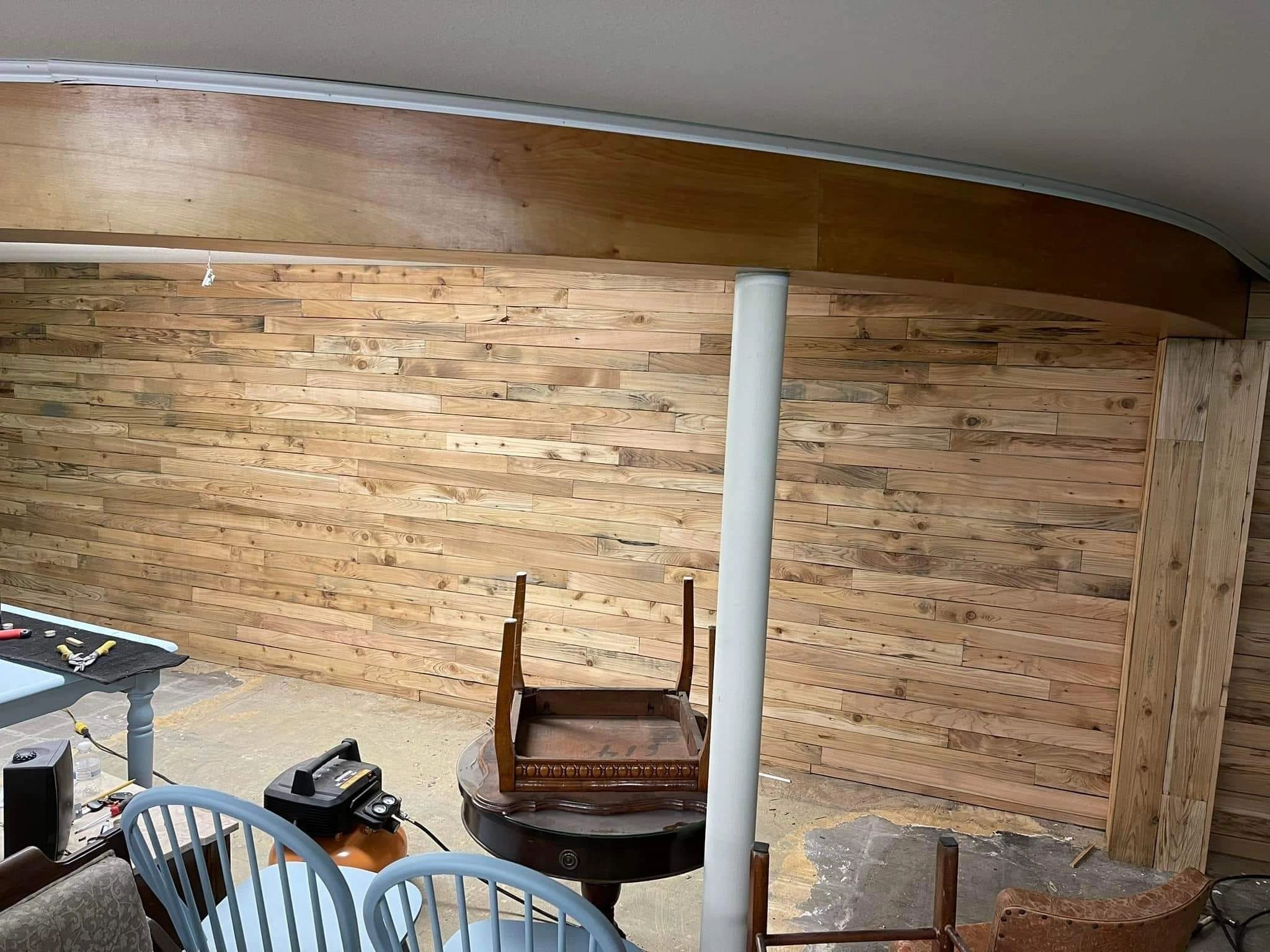 Update 2/5/24 Basement wall made of repurposed cedar