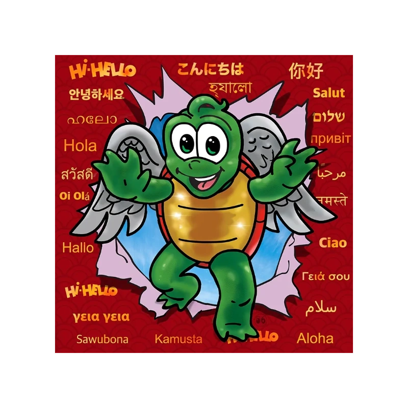 Learn about the fascinating adventures of Hi-Hello the flying turtle