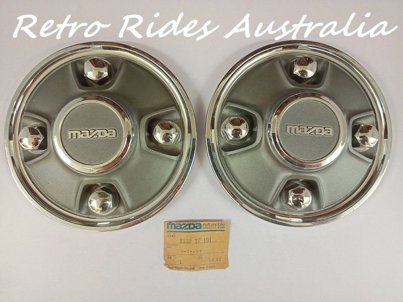 NOS PAIR GENUINE MAZDA 323 BUG EYE FAMILIA AP FA4 WHEEL CENTRE CAP ...