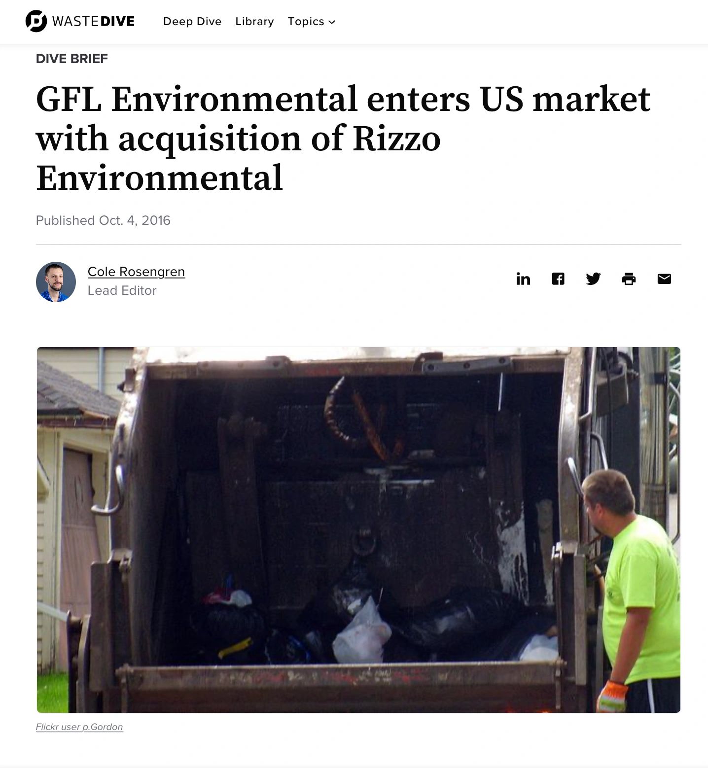 GFL enters US market with acquisition of Rizzo Environmental