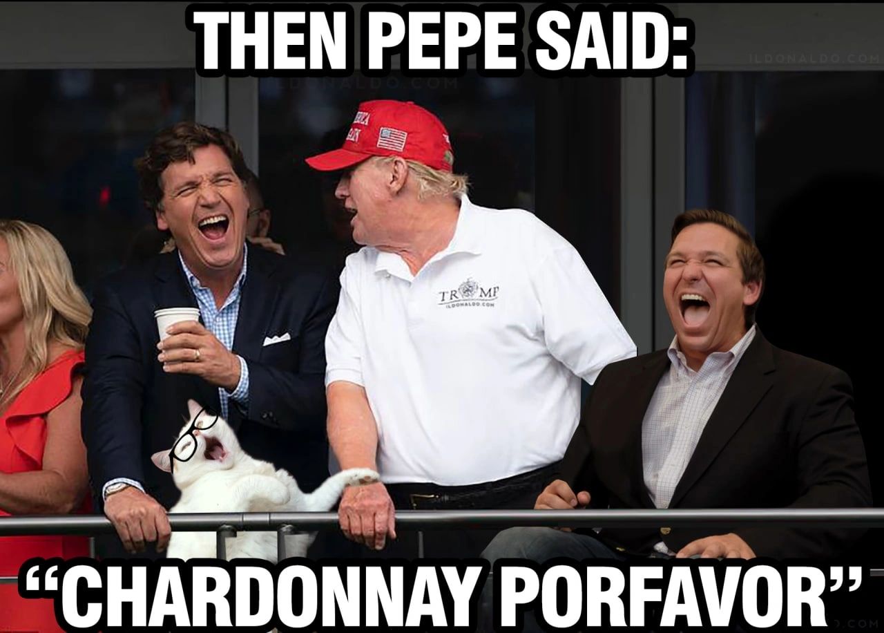 FROM WINING & DINING to WHINING & CRYING! Trump posts "Pepe"!