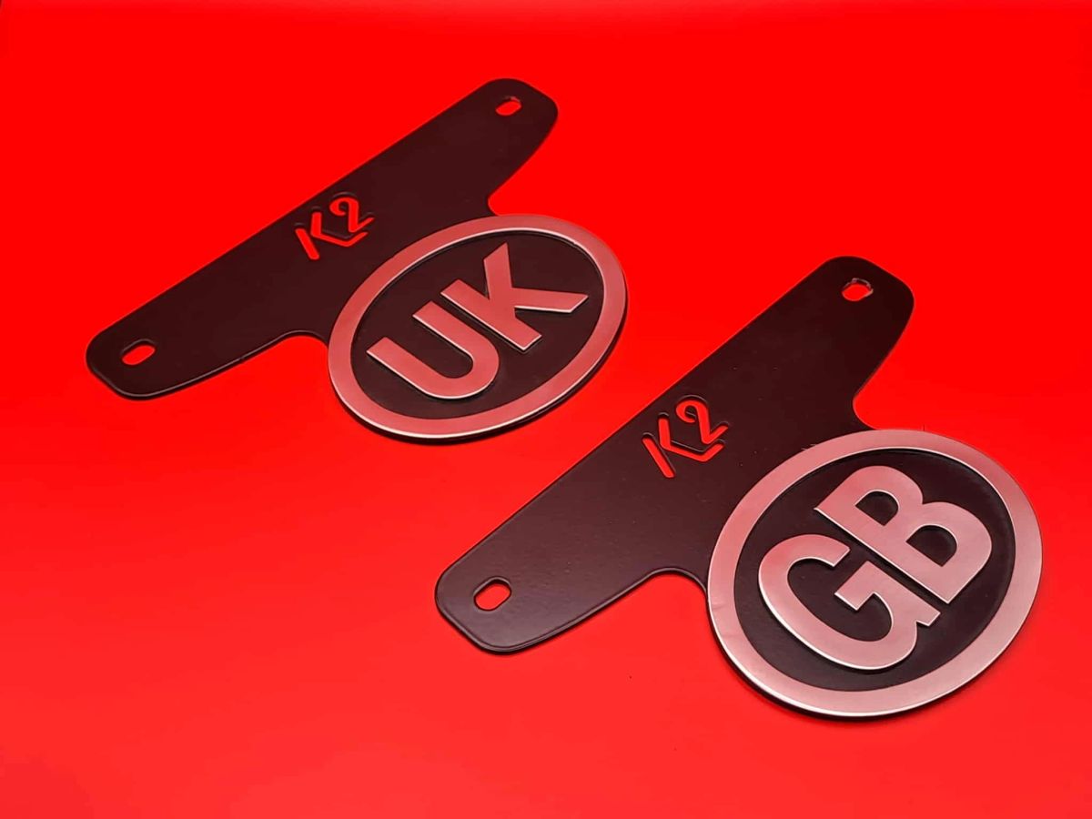 GB/UK hanger plates for under number plate or bumper