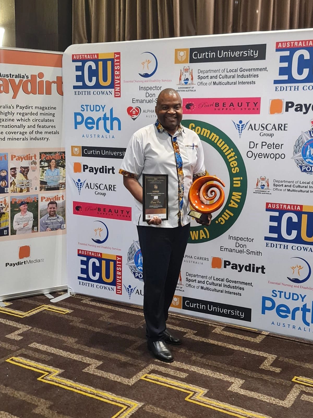 MR DANIEL PATE WON THE WAACA AWARD