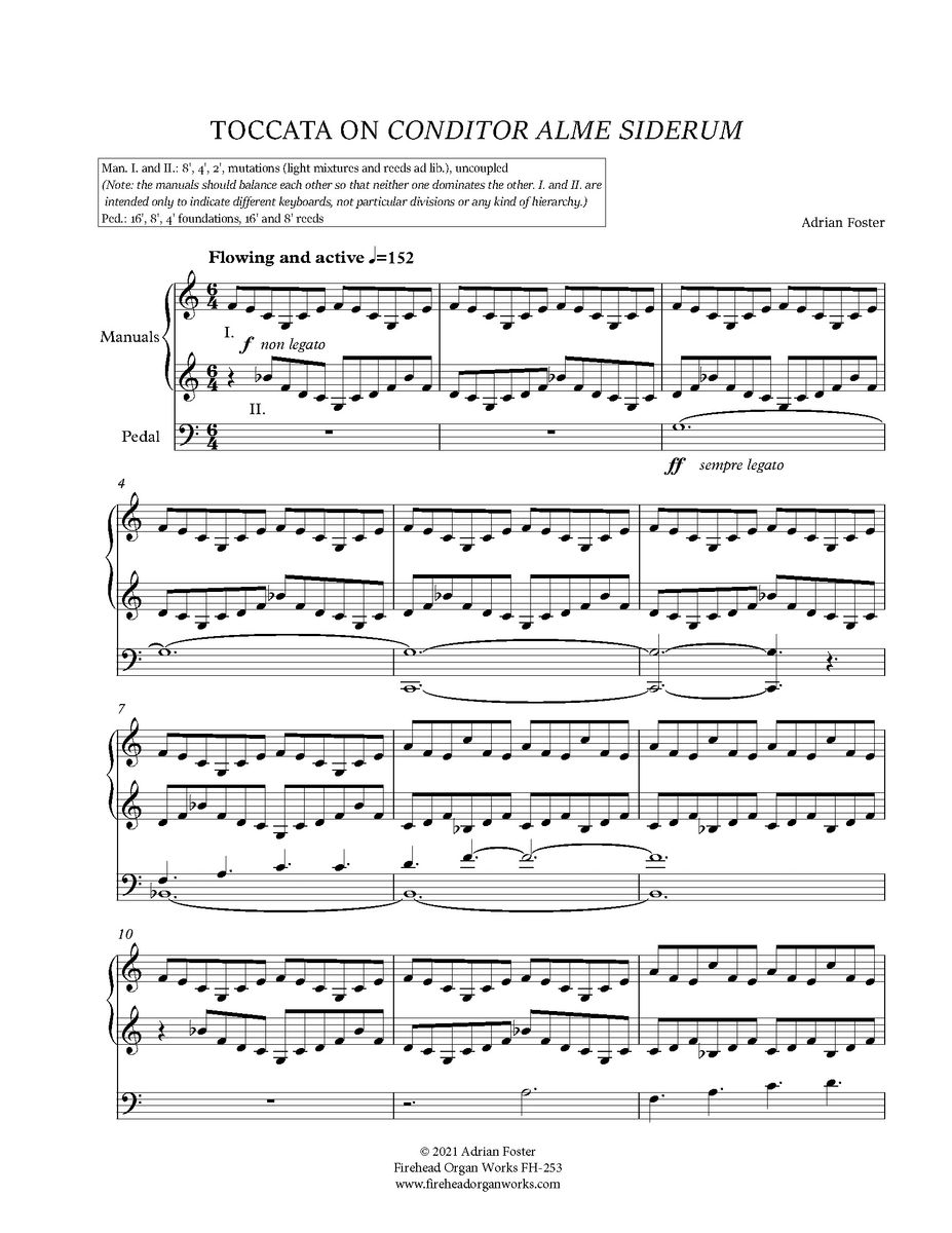 FH253: Toccata on Conditor Alme Siderum