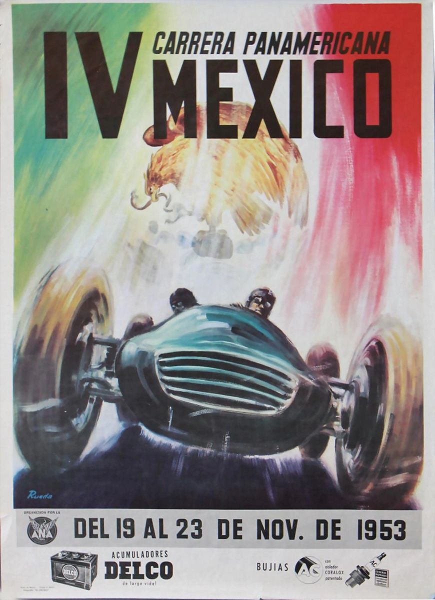 IV Carrera Panamericana Mexico 1953 Poster