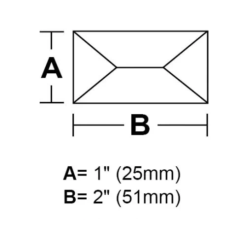Beveled Glass Rectangle 1" X 2" 2455