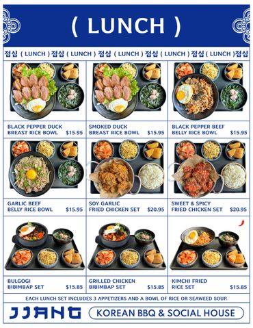 MENU | JJang Korean BBQ & Social House