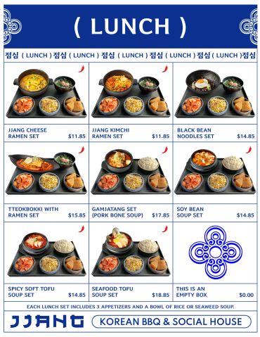 MENU | JJang Korean BBQ & Social House