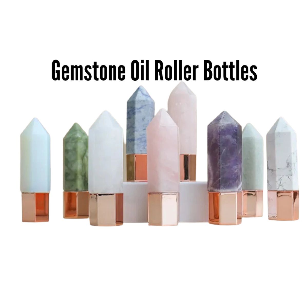 Natural Crystal, Perfume Bottle, Gemstone Roller Bottle, Oil Perfume Bottle, Crystal Roller ...